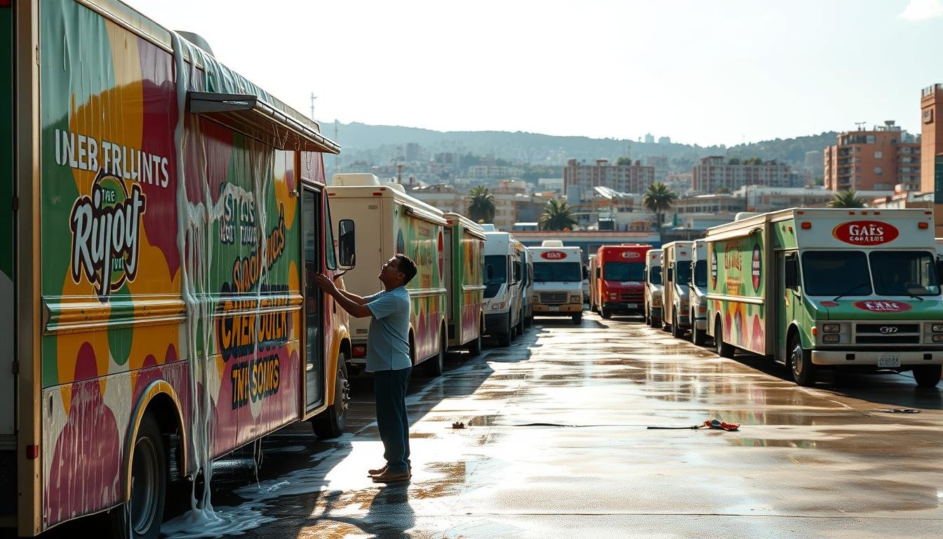 Lavage food trucks véhicules alimentaires